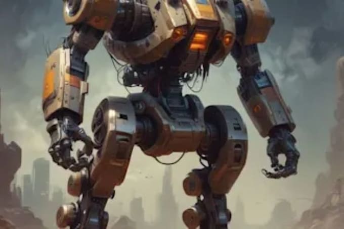 Draw any type of robot, cyborg, armor or mecha in line art by ...