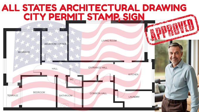 Architectural drawing mep blueprint autocad 2d floor plan stamp city ...