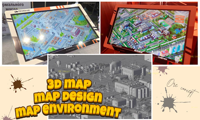 Do fantasy map, dnd game map, map illustration, game environment, 3d map, vector by Matthewci ...