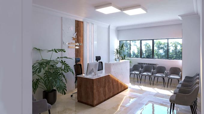 Refurbish office interior, home office design, clinic reception, lobby ...