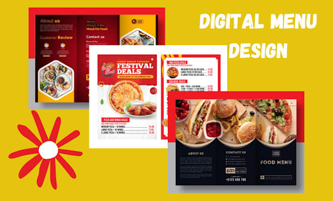 Design printable menu digital menu tv menu board restaurant food menu in psd ppt