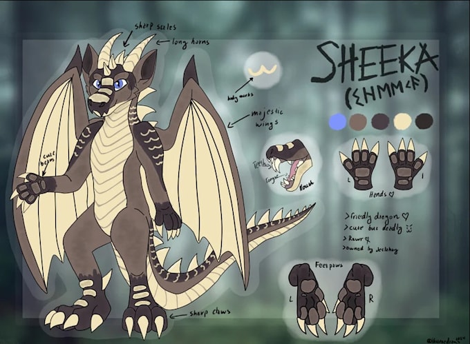 Draw reference sheet for your furry or fursona character by Jundiat ...