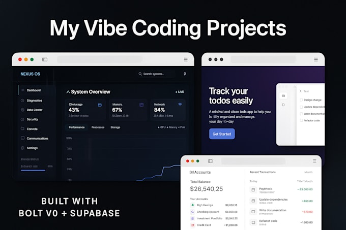 Vibe coding for you using bolt v0 supabase codex lovable cursor copilot by Anshuopinion | Fiverr