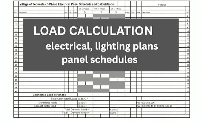 Do electrical, lighting plans, panel schedule and load calculations by ...