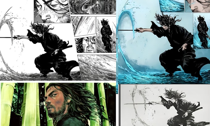 Sketch and draw anime comic manga art storyboard manga illustration ...