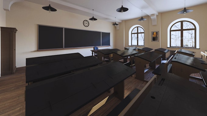 Create cgi unreal engine classroom, lecture room, exam hall designs in ...