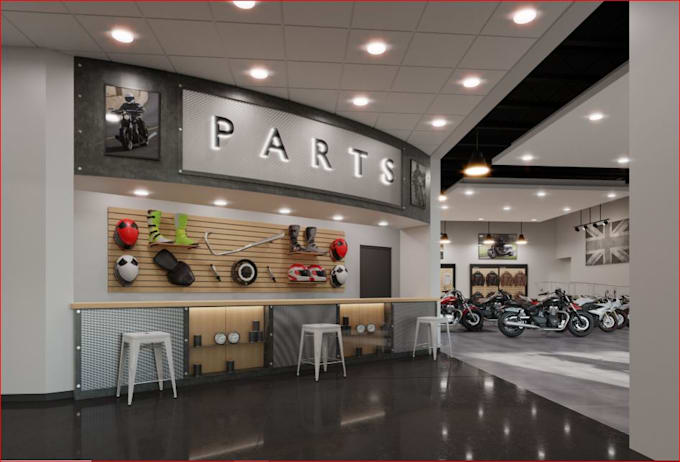 Redesign 3d showroom interior,retail store,parts shop,lounge model,cgi ...