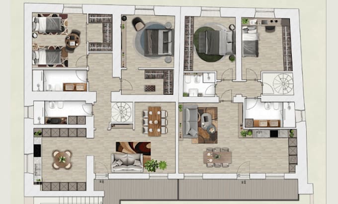 Draw architectural fool plan city permit layout of retail store, bar ...