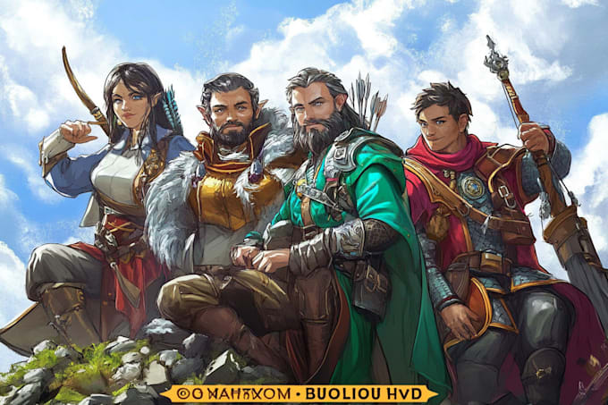 Dnd character art and dnd character art by Deliaerry | Fiverr