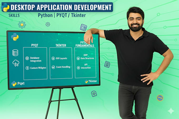 Develop python gui desktop app using pyqt, pyqt5 and tkinter by Ahmadhoney_17 | Fiverr
