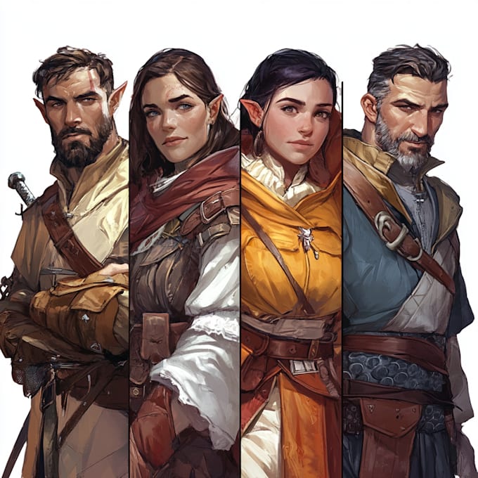 Create dnd party art illustration by Babonsea | Fiverr