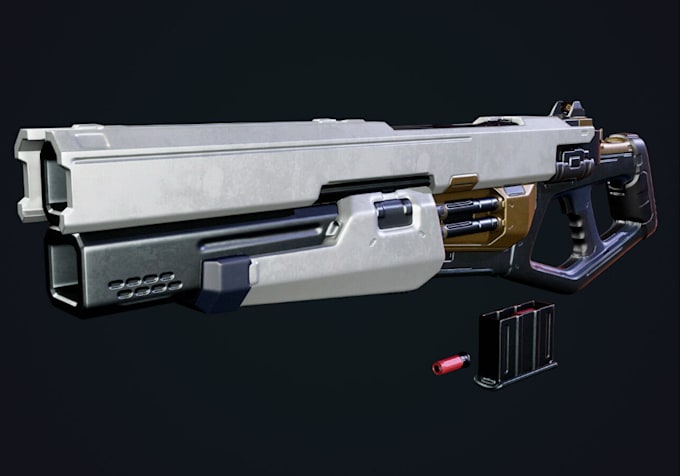 Remodel 3d weapon , sci fi gun design, pump action, game assets 3d fps ...