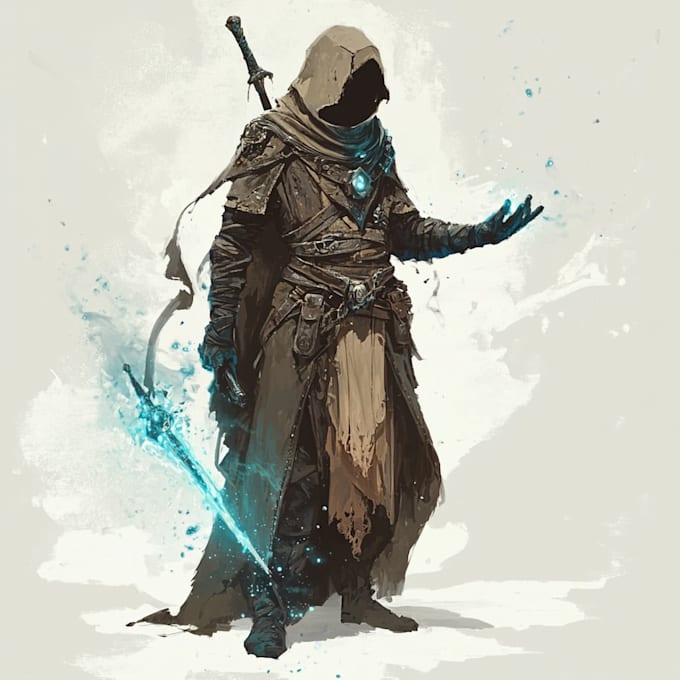 Design dnd character art illustration, fantasy, sci fi sheet by ...
