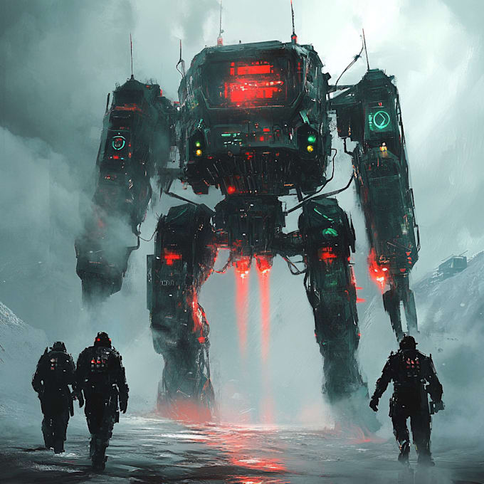 Design mecha robots and pilots cyberpunk concept art by Hensaar | Fiverr