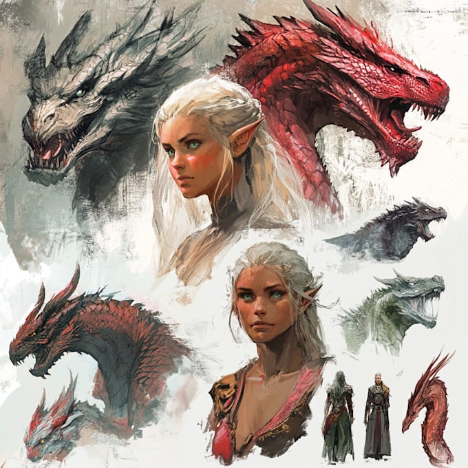 Draw fantasy or dnd creatures and monsters by Lokederberg | Fiverr