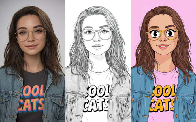 Draw custom cartoon pfp avatar, logo, banner for youtube, twitch by ...