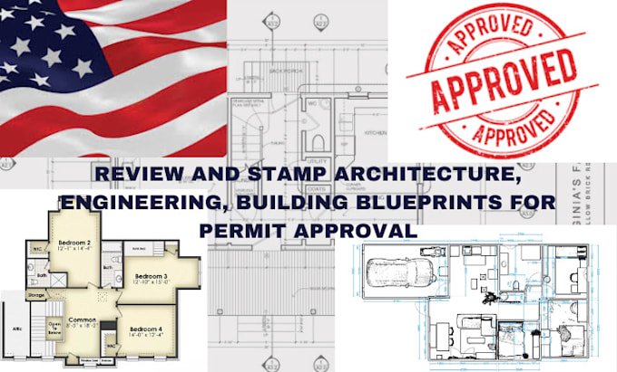 Review and stamp architecture engineering, building blueprint, permit ...