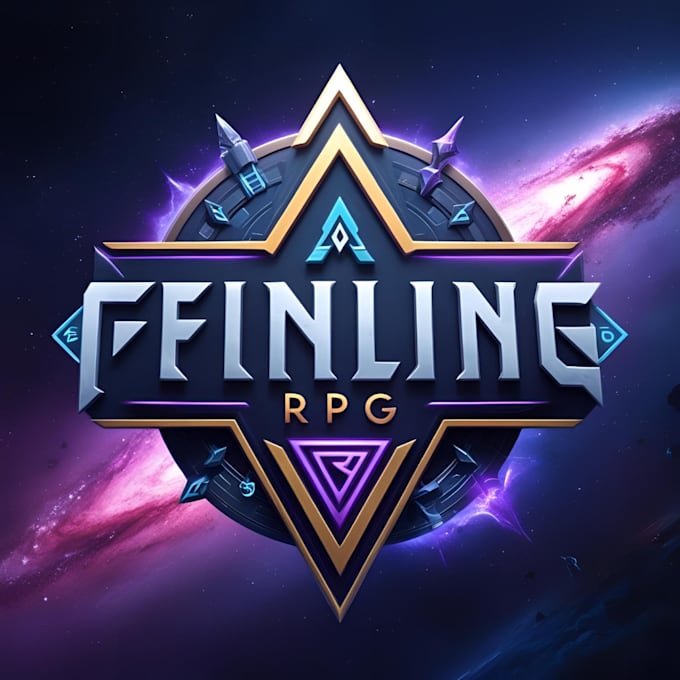 Make 3d fantasy, sci fi, rpg game logo title in dark theme by Gazibour ...