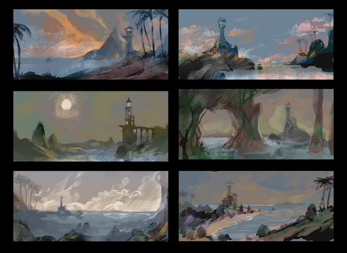 Draw an environment concept art sketch by Ronamis | Fiverr