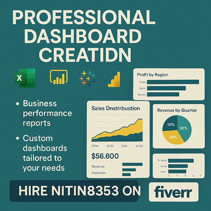 Make a custom excel dashboard to track your kpis and metrics by Nitin8353 | Fiverr