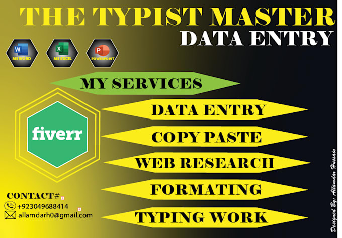 Do professional data entry graphic designer by Allamdar_12 | Fiverr