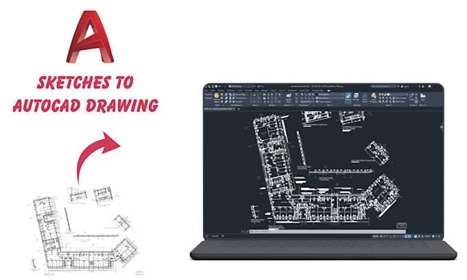 Convert your images or sketch files in autocad by Asadasim60 | Fiverr
