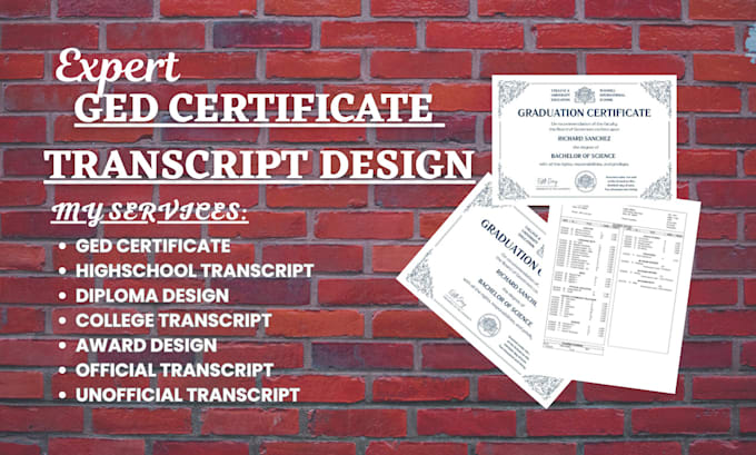 Design ged certificate high school transcript award diploma, college ...