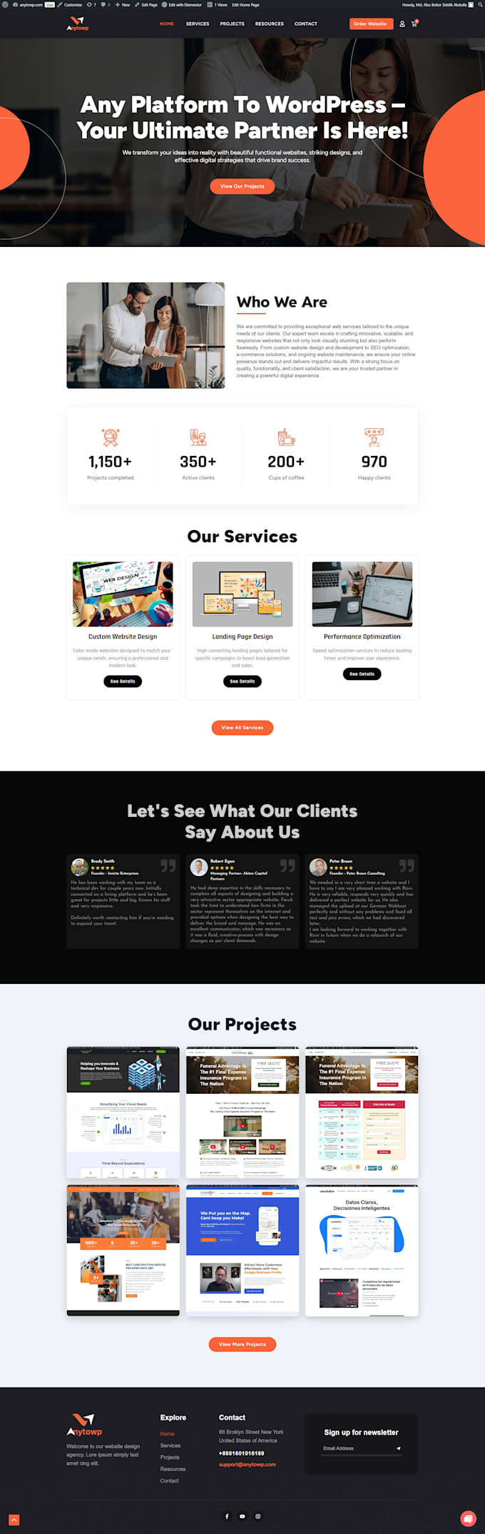 Design, redesign, duplicate, transfer, copy, clone website with elementor by Wp_faruk | Fiverr