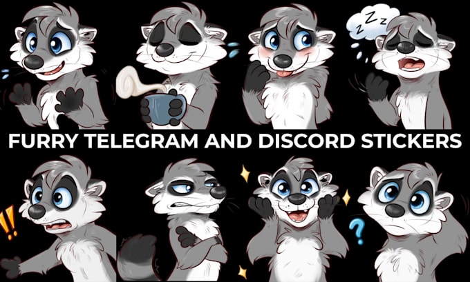 Custom furry telegram sticker crypto sticker discord sticker fursona ...