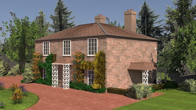 Build 3d modern farm house in revit,cottage house,forest cabin,pivot ...