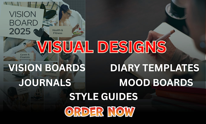 Design journals, diary templates, vision boards, mood boards, style ...