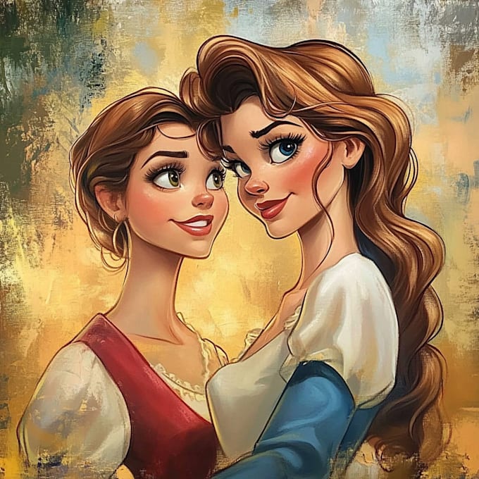 Illustrate unique disney portrait painting by Jolienavarro | Fiverr