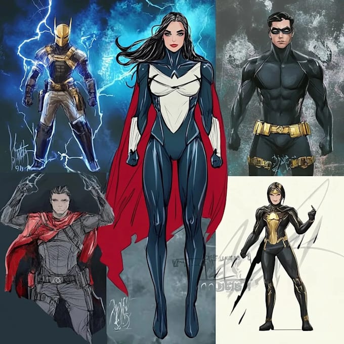 Make concept art superhero character for anime style comic by Mantut ...