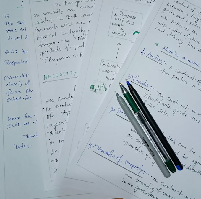 Professional handwriting, notes, diagram and i have a 5 years writing ...