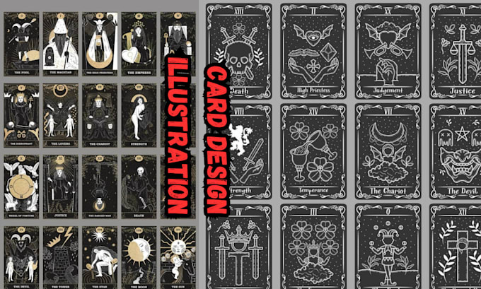 Do card box design, playmat design, oracle card illustration, tarot ...