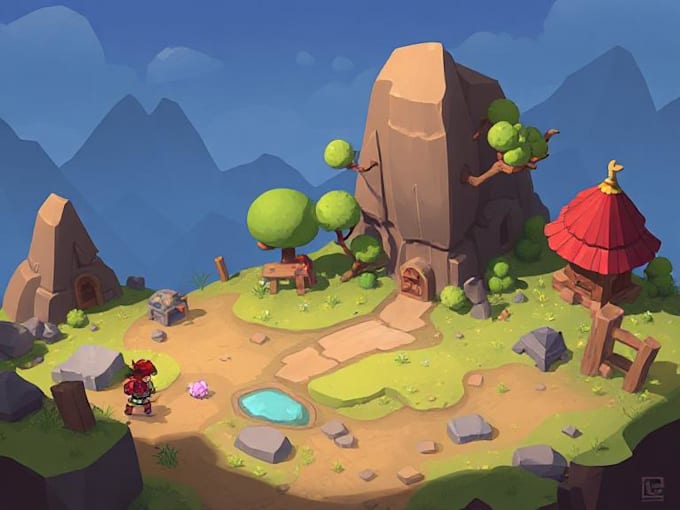 Design 2d game art map, environment, tileset, and background by Rahilvers | Fiverr