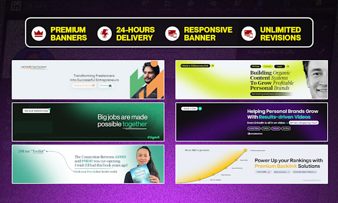 Design attractive and professional linkedin banner, header or cover ...