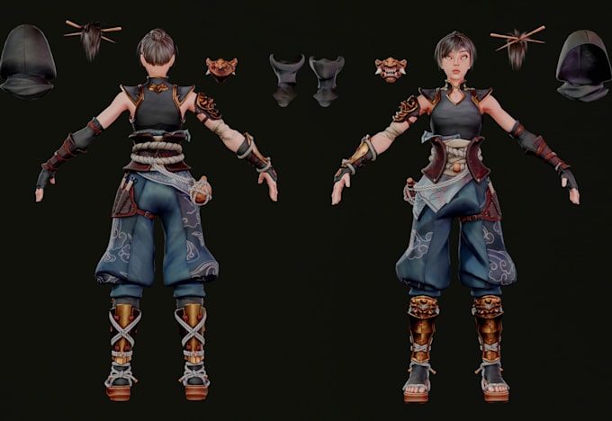 Stylized 3d game character 3d model fortnite character 3d rigging unreal engine by ...