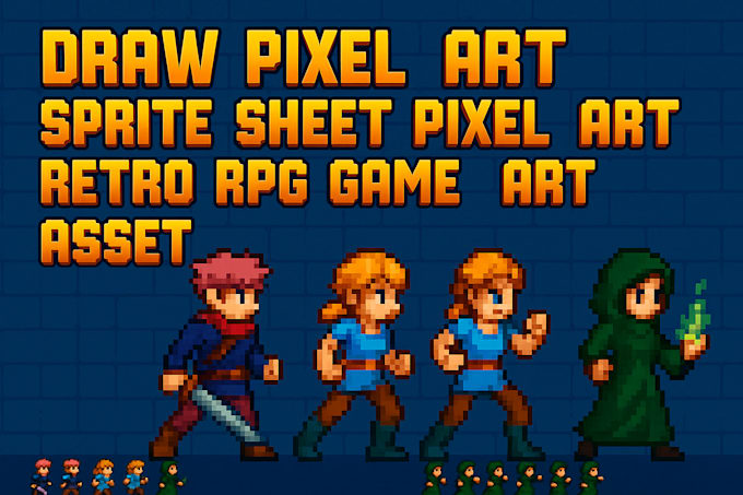 Pixel art 2d character, sprite sheet, lofi game asset 16 bit pixel art ...