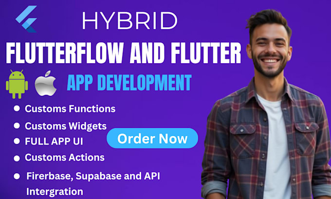 Build hybrid mobile apps using flutter, dart, flutterflow for android ios app by Martinspaul686 ...