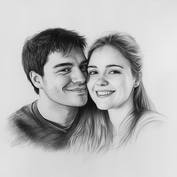 Draw your, couples, pencil realistic portrait, sketch by Marlinartiz ...