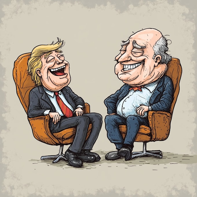 Create a funny political cartoon for you by Komocroum | Fiverr