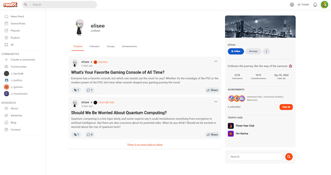 Create a complete reddit style community website by Directgroup | Fiverr