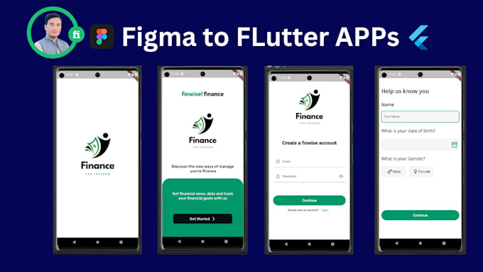 Transform figma designs into responsive flutter apps with clean dart code by Flutterdevexp | Fiverr