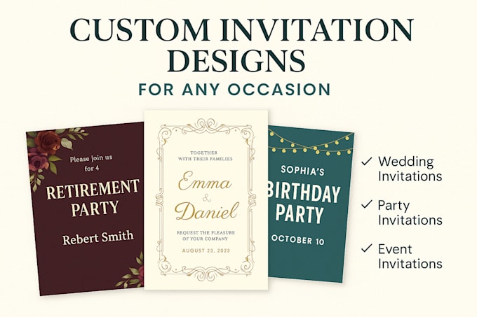 Design digital wedding invitation birthday invitation card graduation ...
