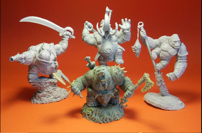 Sculpt 3d robot model dnd miniature robot stl for printing hard surface ...