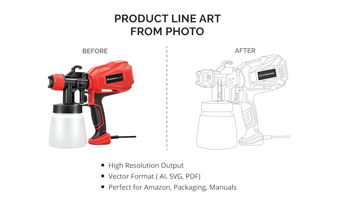 Draw high quality vector line art of your product sketch image or ...