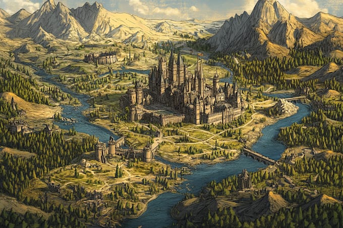 Create a professional fantasy map for you by Heleenaok | Fiverr