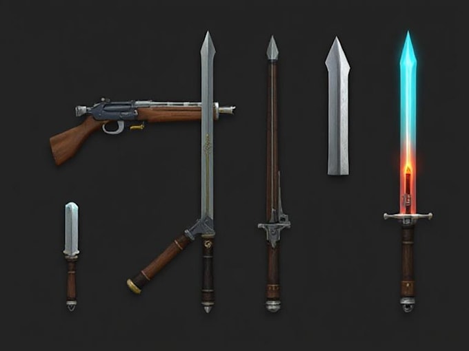 Design weapons for your game in 2d by Wedlineurry | Fiverr