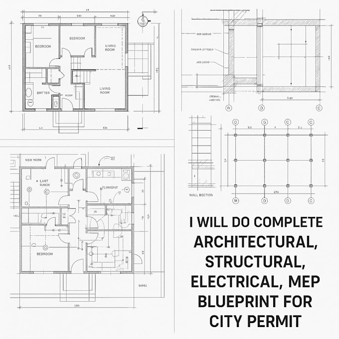Create architectural structure mep hvac electrical plans for city ...
